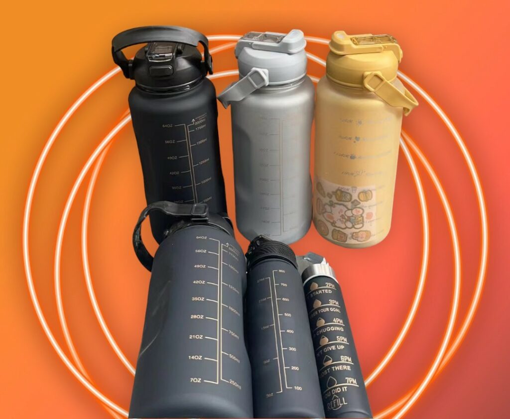 Set Botella de Agua con Medida - Almacén Rojo Vivo