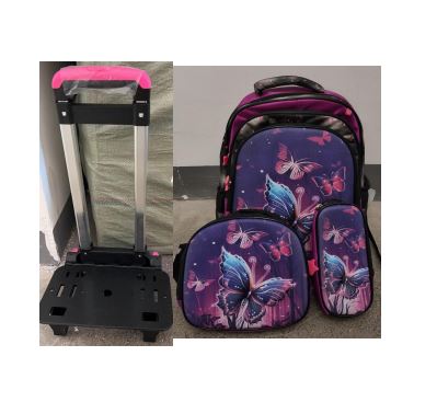 Set Bulto Infantil Estampado 3D Con Ruedas - Almacén Rojo Vivo