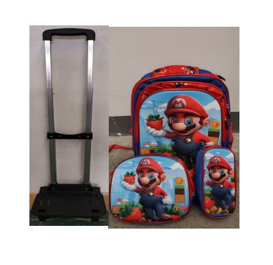 Set Bulto Infantil Estampado 3D Con Ruedas - Almacén Rojo Vivo