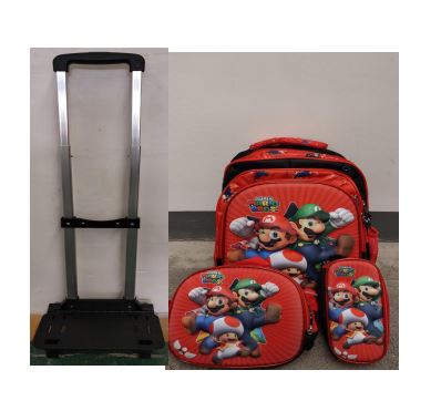 Set Bulto Infantil Estampado 3D Con Ruedas - Almacén Rojo Vivo