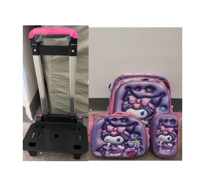 Set Bulto Infantil Estampado 3D Con Ruedas - Almacén Rojo Vivo