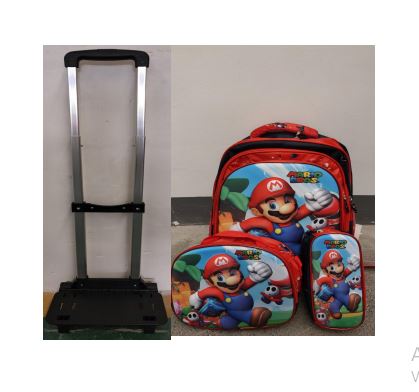 Set Bulto Infantil Estampado 3D Con Ruedas - Almacén Rojo Vivo