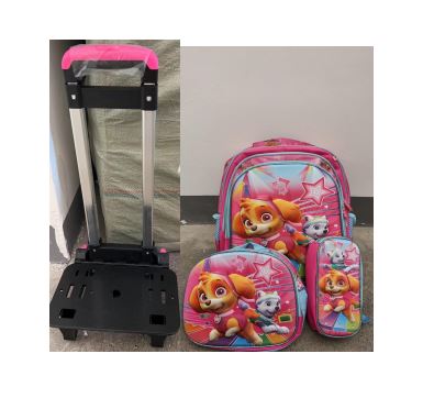 Set Bulto Infantil Estampado 3D Con Ruedas - Almacén Rojo Vivo