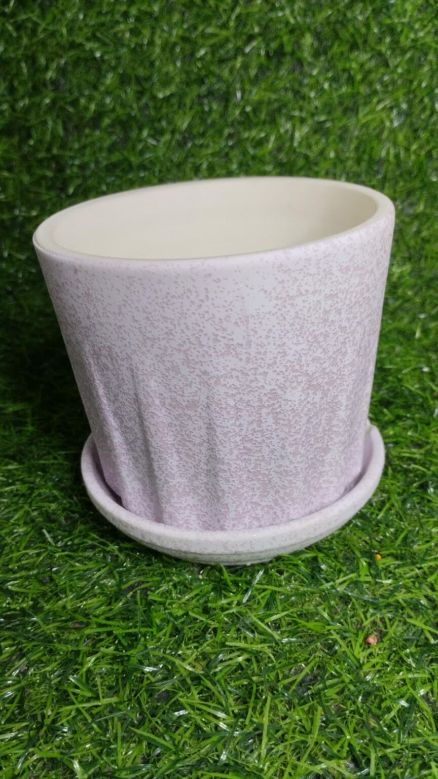 Maceta De Ceramica Con Base - Almacén Rojo Vivo