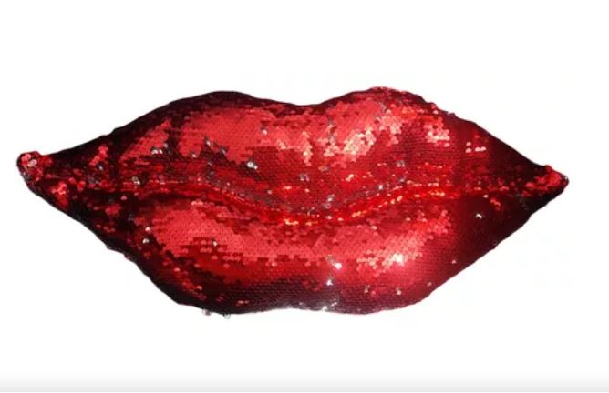 Almohada Forma Labios Con Lentejuelas - Almacén Rojo Vivo